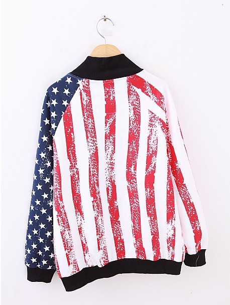 Us Flag Baseball Jacket Batting Jersey on Luulla